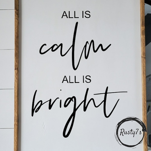 All is Calm All is Bright Sign - Etsy