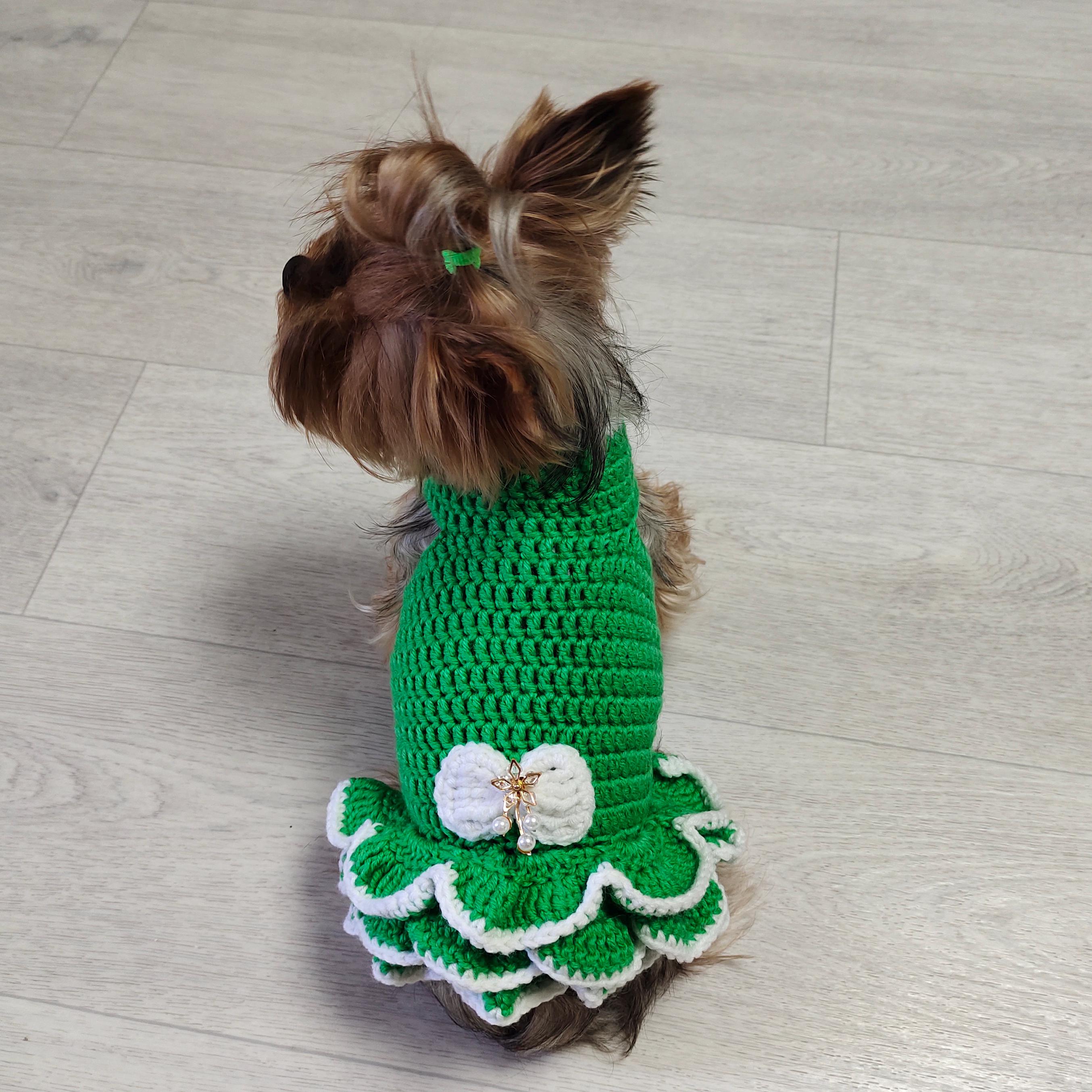 Dog Ruffle Dress Pattern Video and Rdf, Doggy Dress Crochet Pattern ...