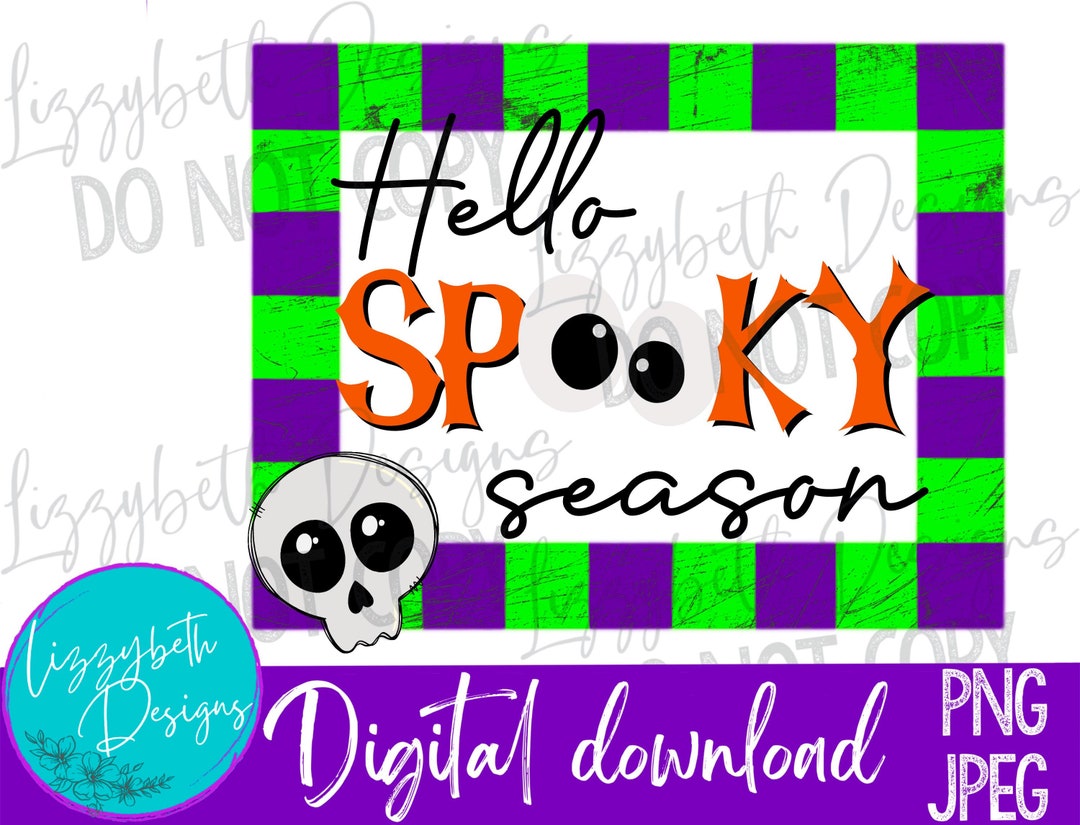 Hello Spooky Season PNG Sublimation Design - Etsy