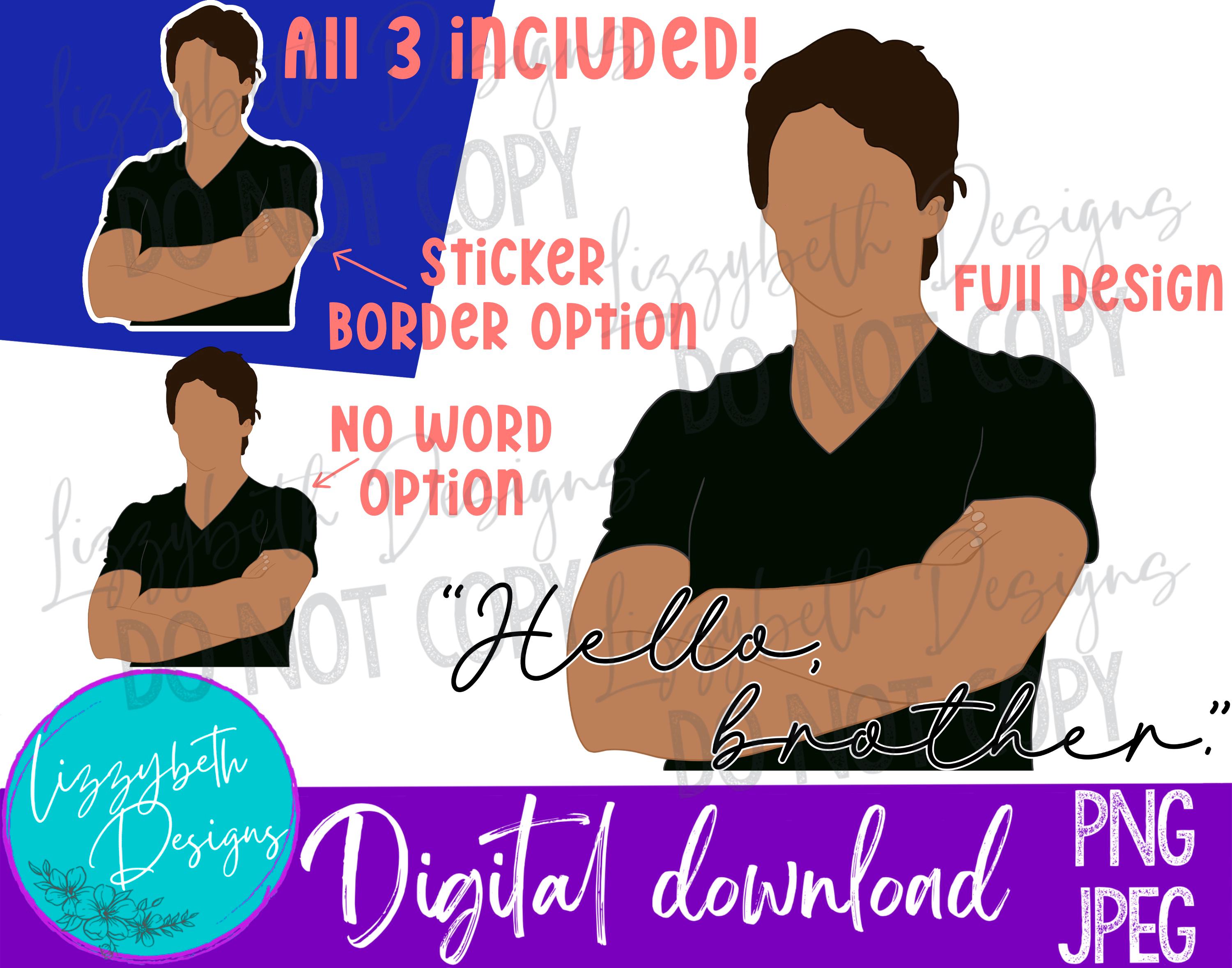 Hello Brother TVD PNG Sublimation Design, Damon Salvatore - Etsy