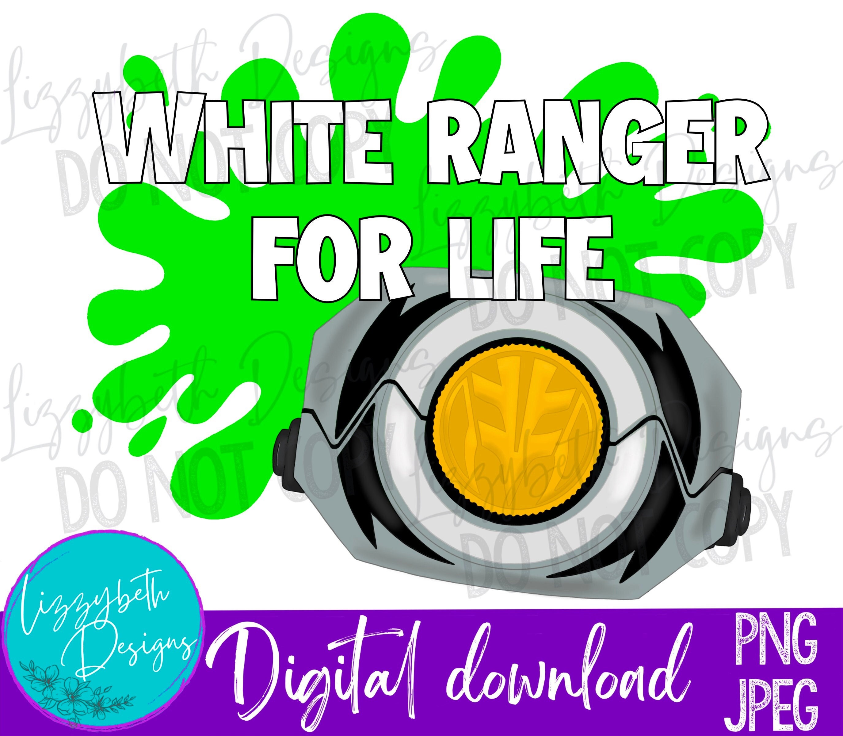 White 90s Power Ranger PNG Sublimation Design, White Ranger for Life - Etsy