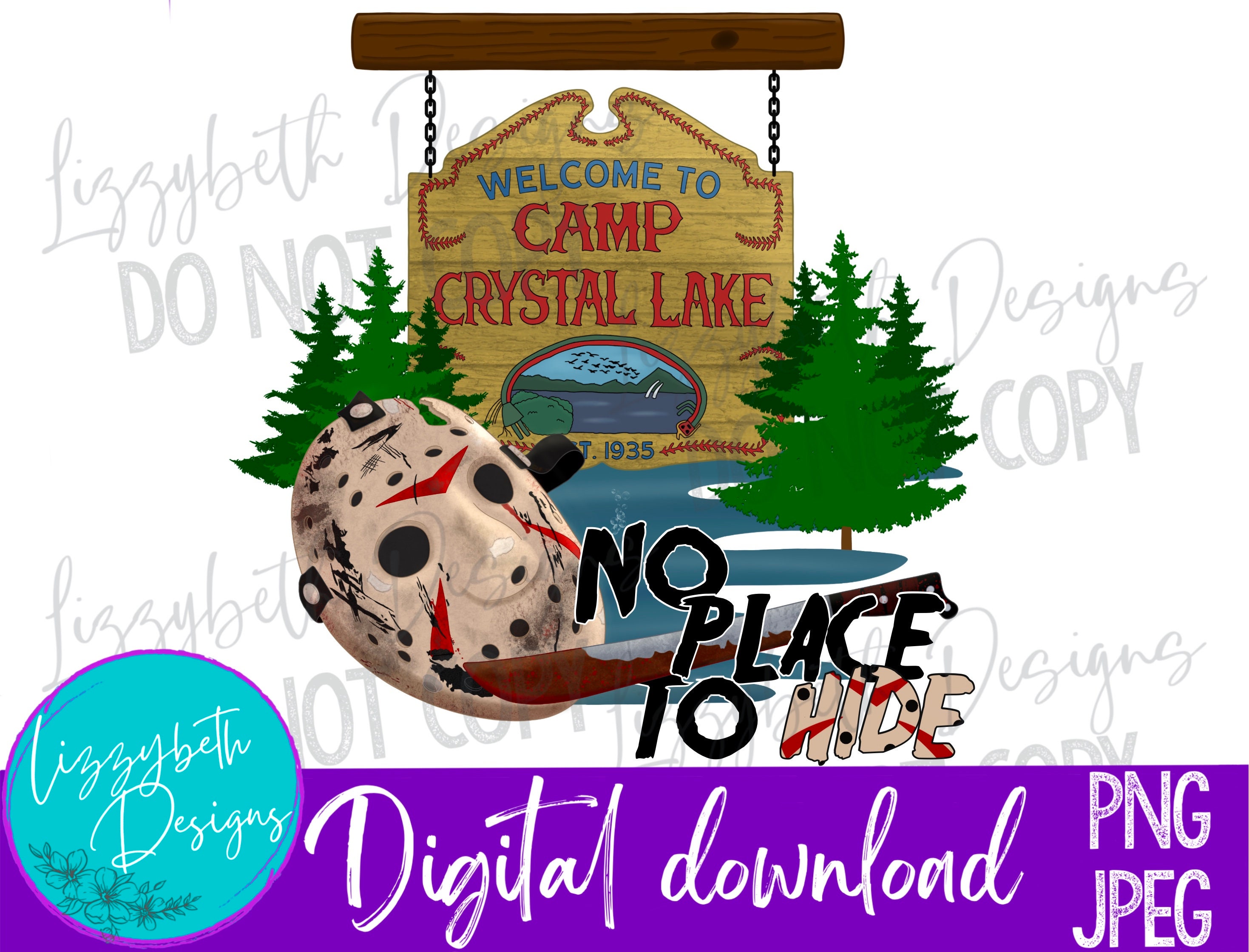 Jason Vorhees Camp Crystal Lake PNG Sublimation Design - Etsy