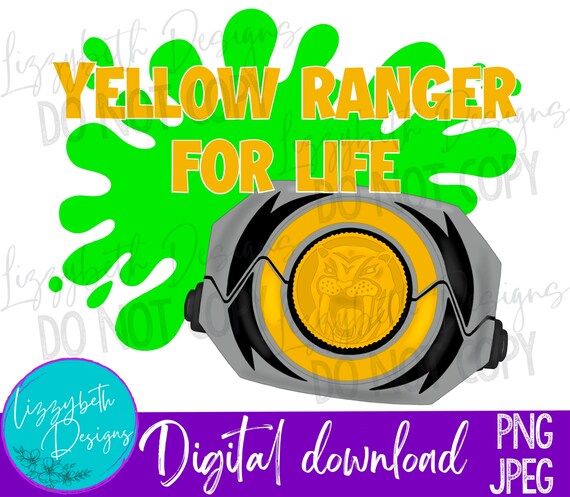 Yellow 90s Power Ranger PNG Sublimation Design Yellow Ranger - Etsy
