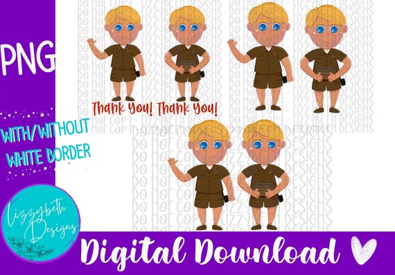 UPS Man Sticker PNG Printable Design Blonde | Etsy