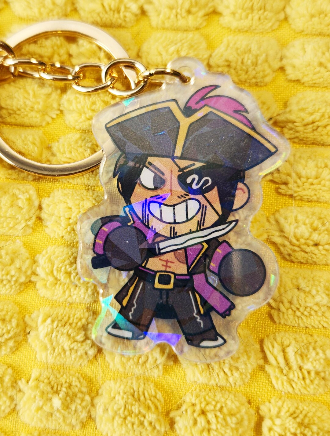 Pirate Captain Majima Goro - Holographic Acrylic Charm Keychain - Etsy