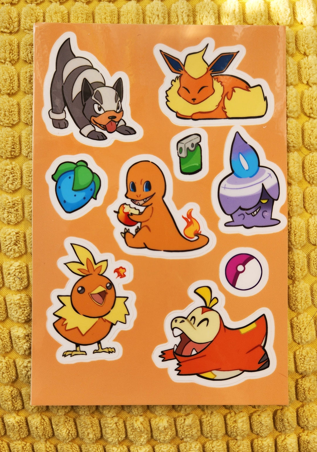 Fire Pokemon Vinyl Sticker Sheet - Etsy