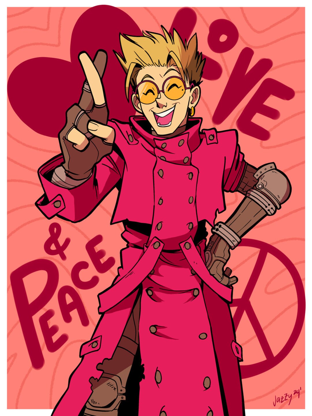 Love and Peace! - Vash Maximum Trigun Print - Etsy