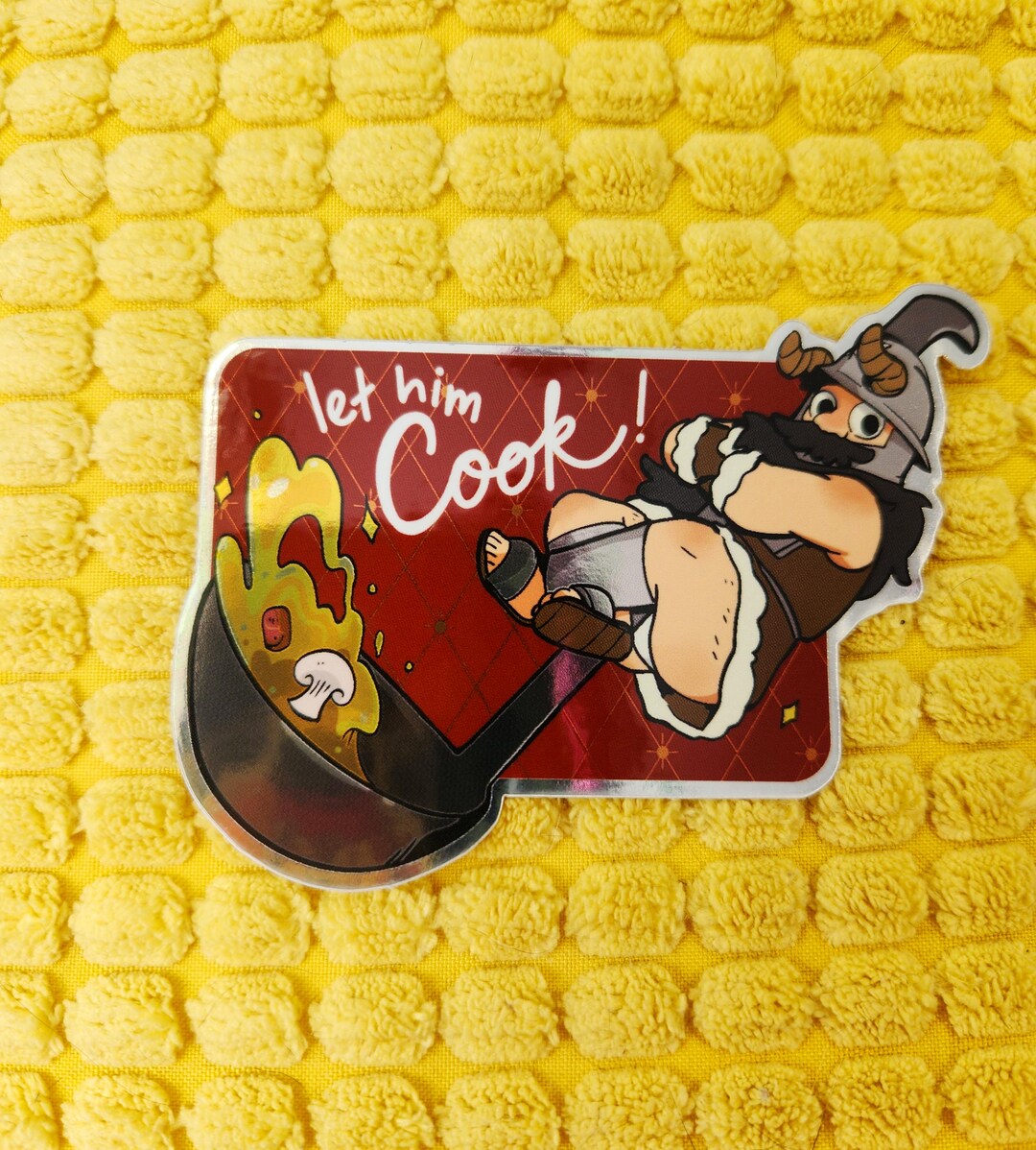 Let Him Cook! Senshi - Dungeon Meshi Mirror Vinyl Sticker - Etsy