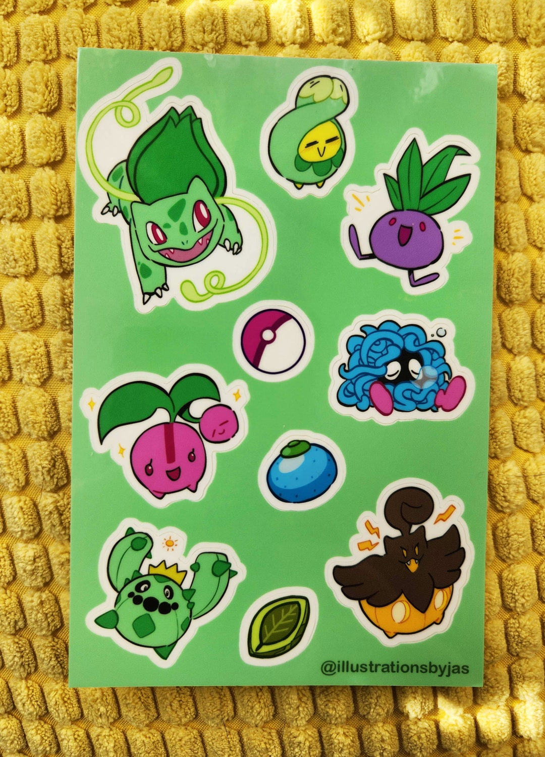 Grass Pokemon Vinyl Sticker Sheet - Etsy
