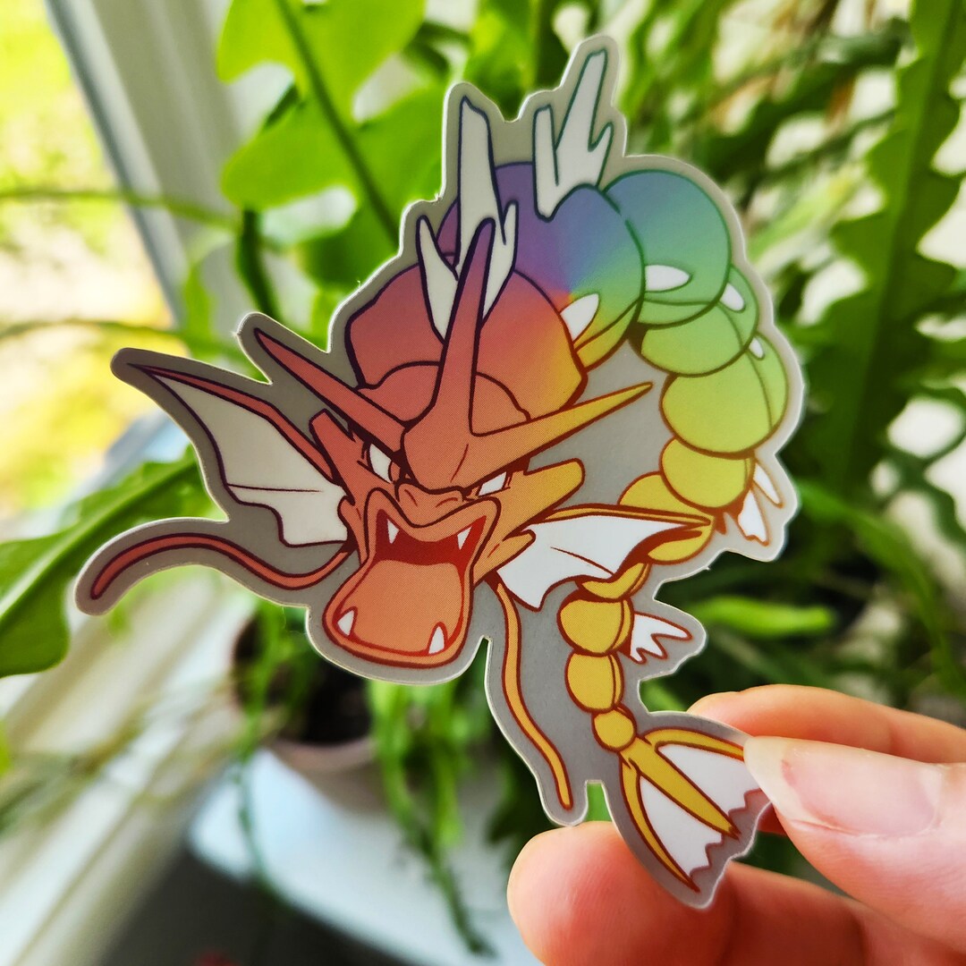 Rainbow Gyarados Mirror Matte Vinyl Sticker - Etsy
