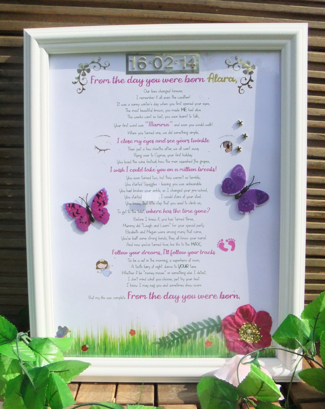 Personalised Poem Frame - Etsy