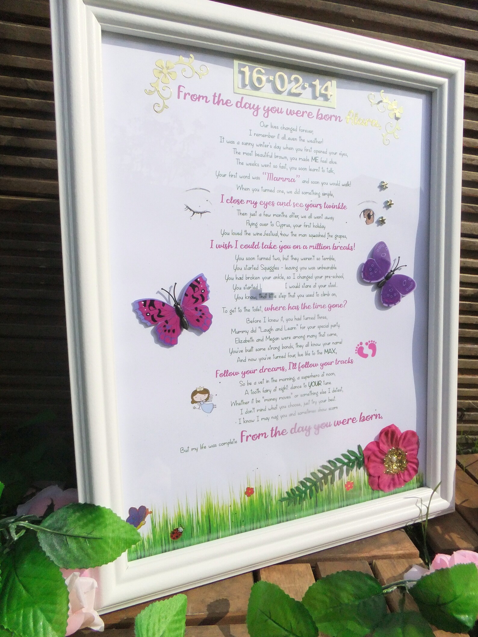Personalised Poem Frame - Etsy