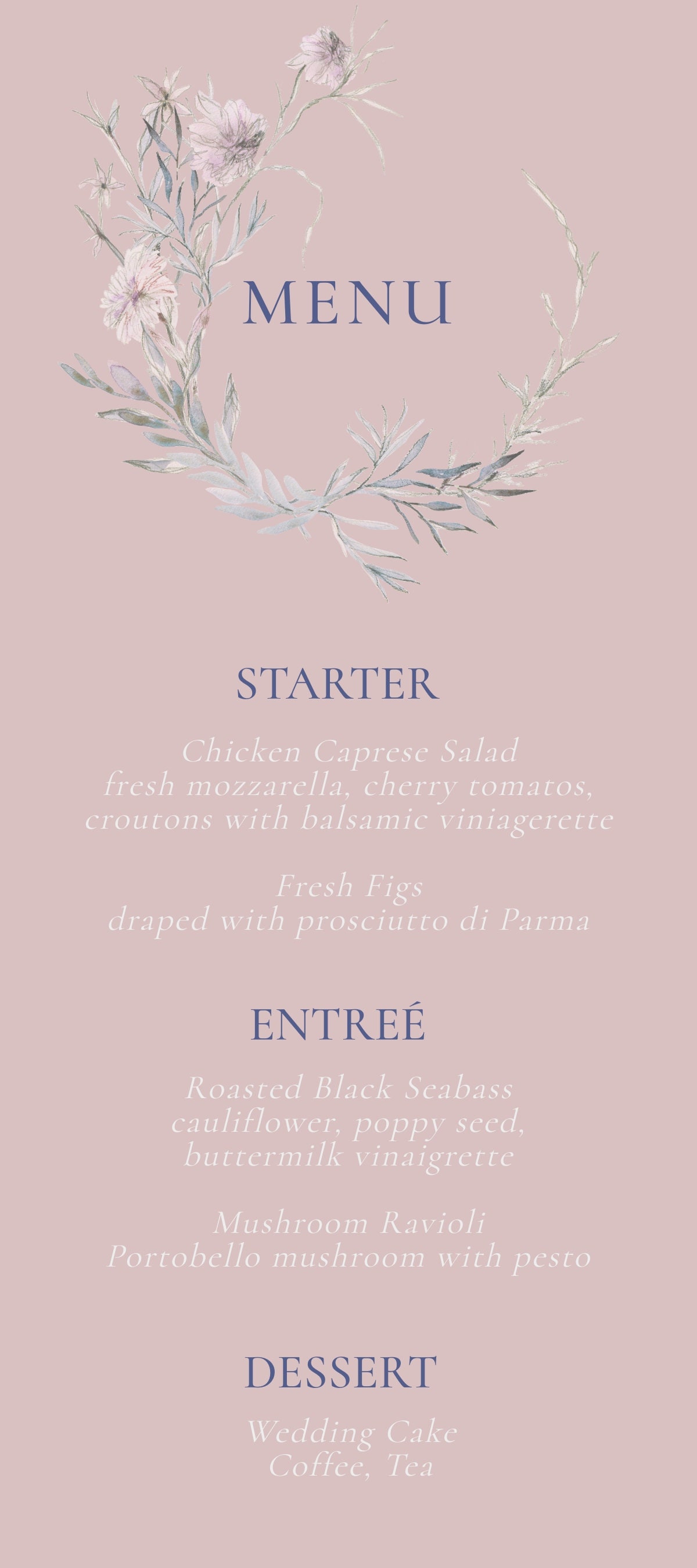 Menu Editable Template Menu Template DIY Wedding Menu Template DIY Menu ...