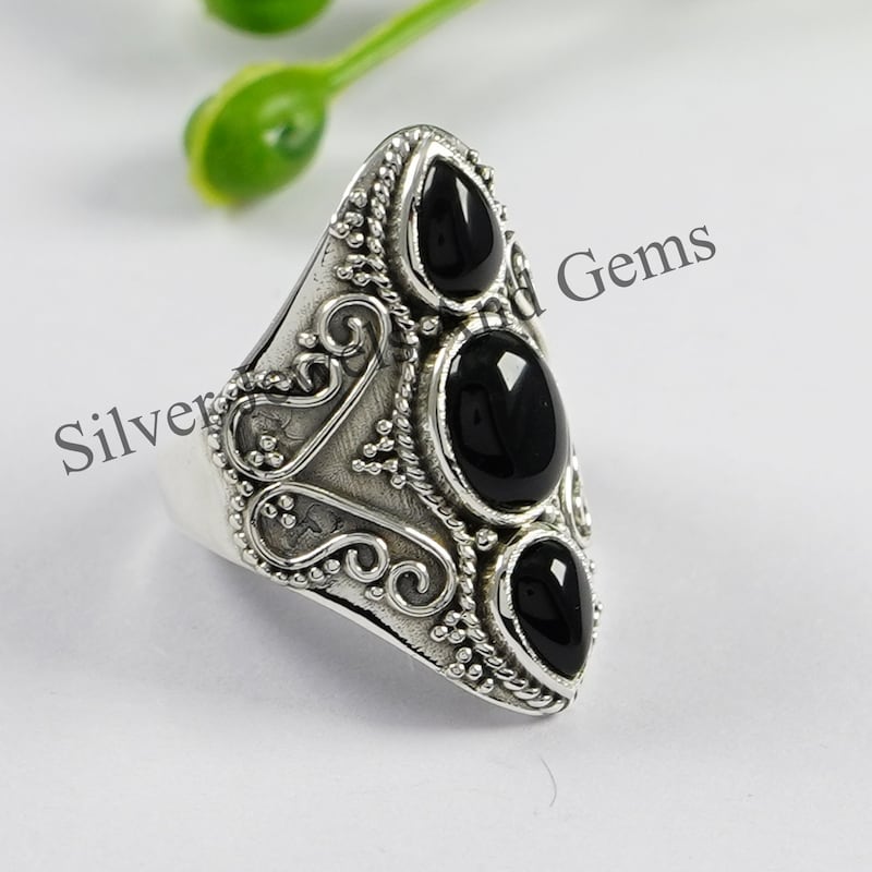 Onyx Ring - Etsy