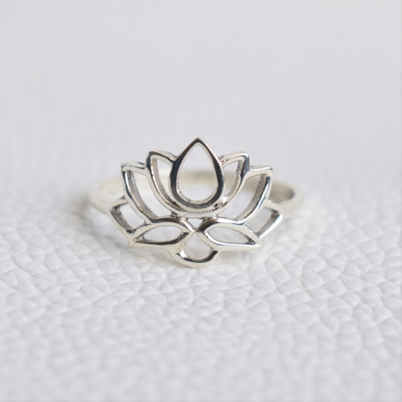 Sterling Silver Lotus Ring-Handmade Silver Ring-925 Sterling | Etsy