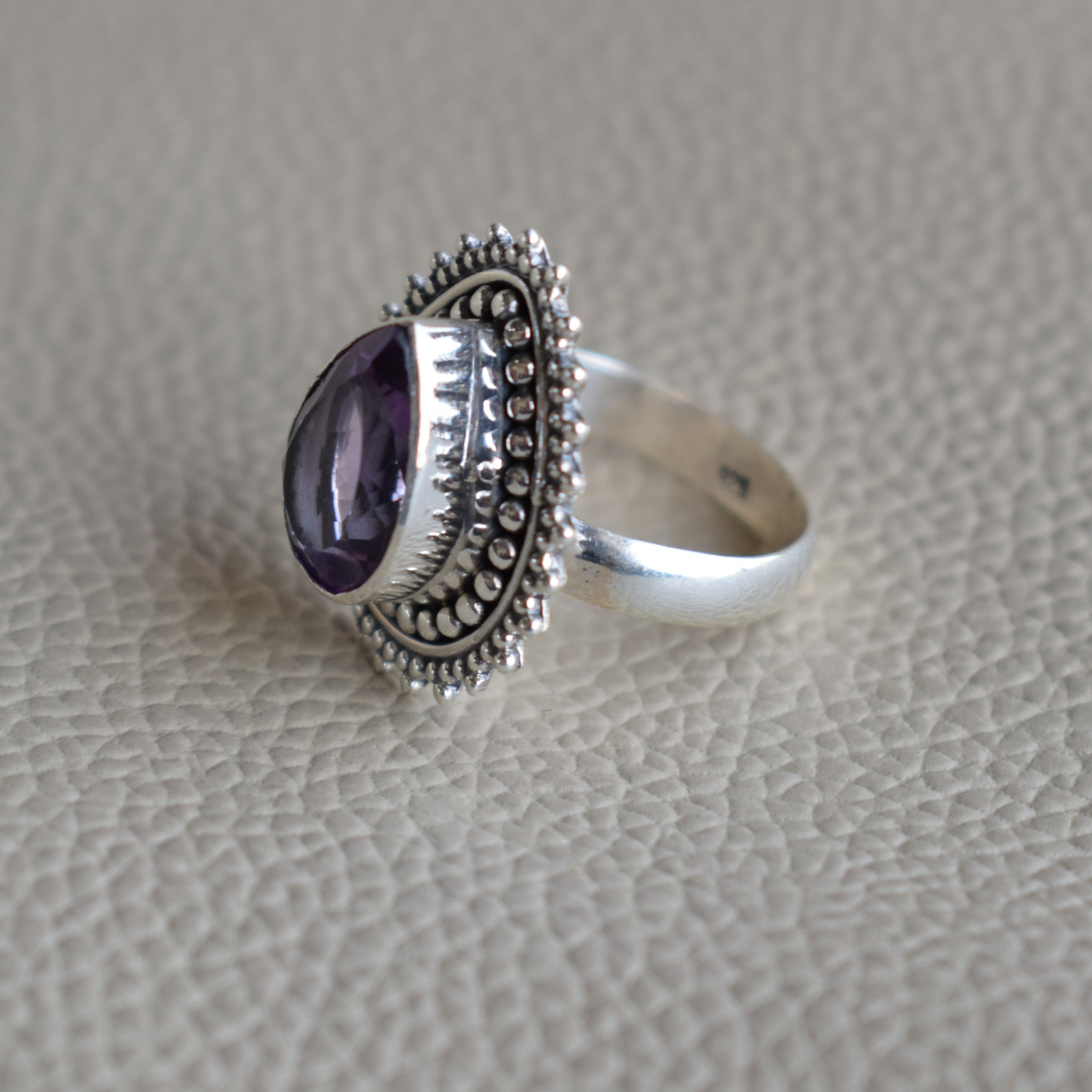 Natural Amethyst Ring-Handmade Silver Ring-925 Sterling Silver | Etsy