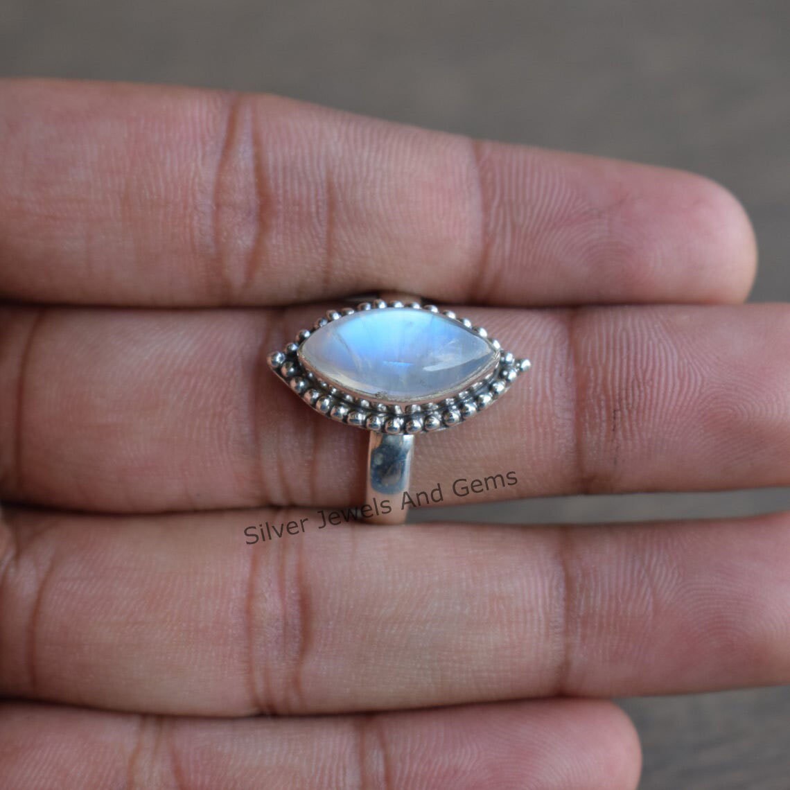 Moonstone Ring Handmade Ring for Her 925 Sterling Silver - Etsy