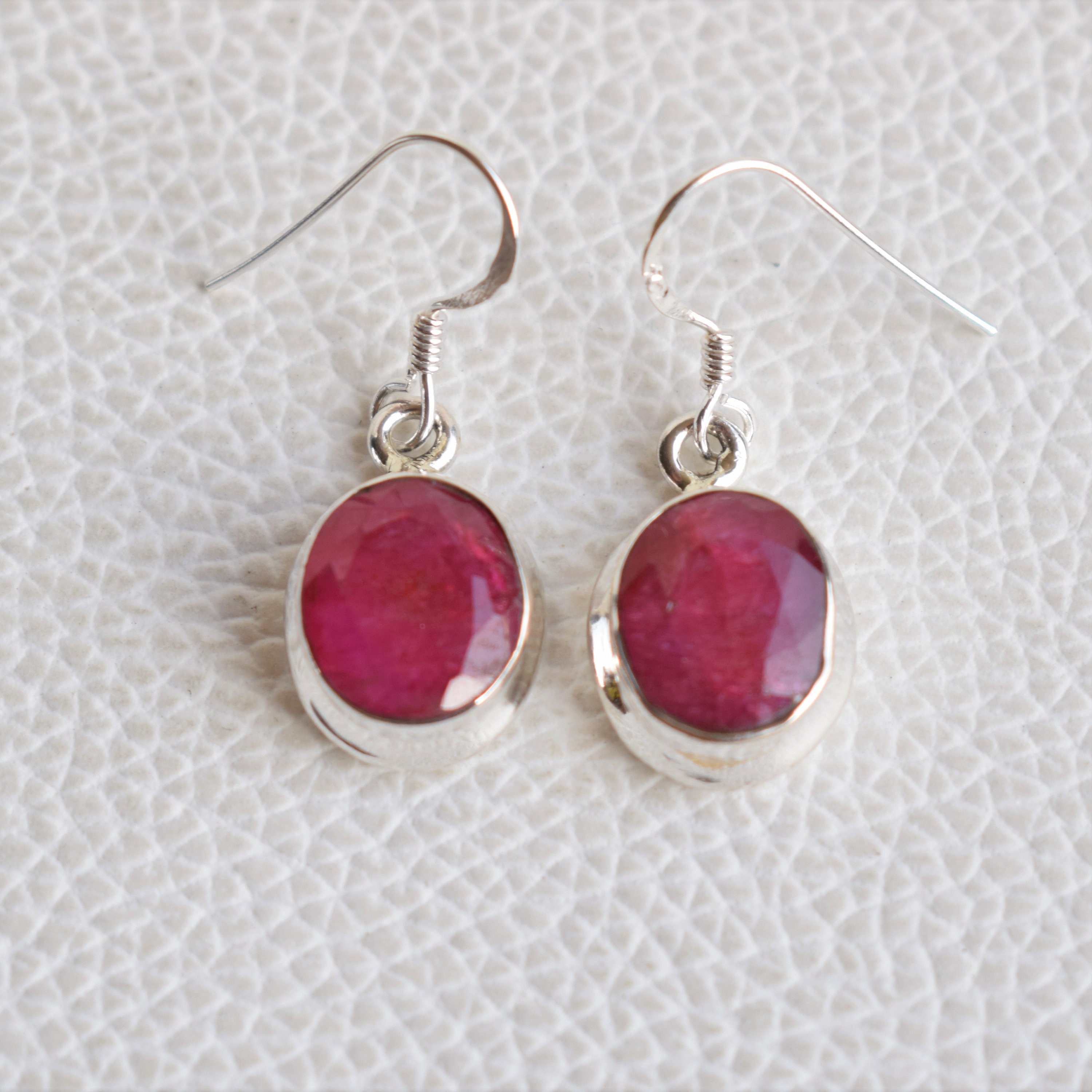 Ruby Earrings-red Ruby Earrings-handmade Silver Earrings-925 - Etsy