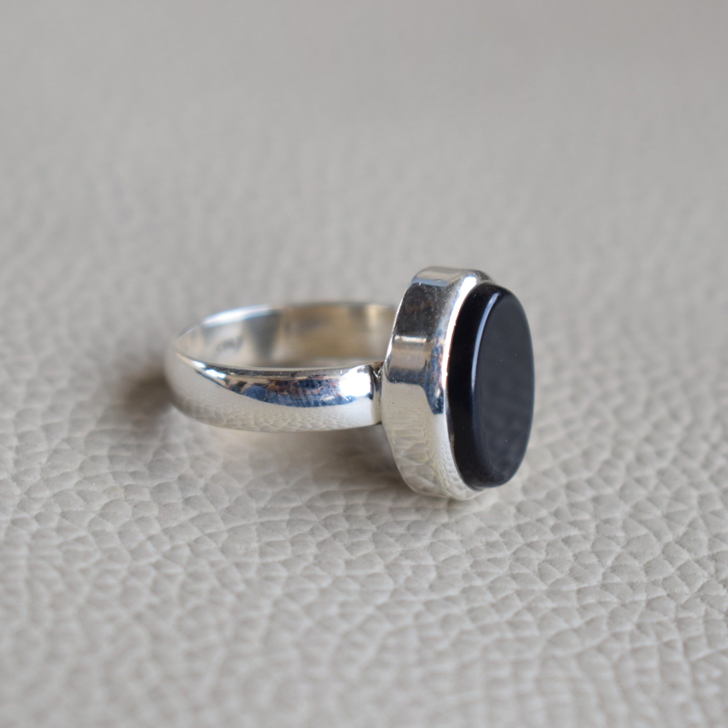 Natural Black Onyx Ring Handmade Silver Ring-925 Sterling | Etsy
