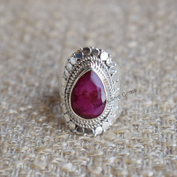 Ruby Ring Handmade Silver Ring for Her 925 Sterling Silver - Etsy UK