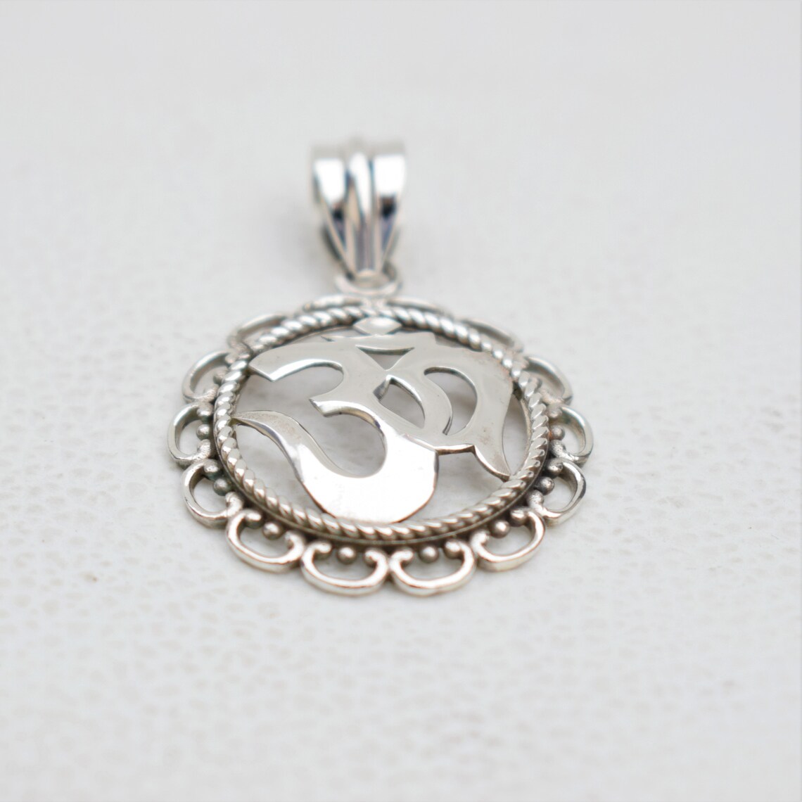 Sterling Silver Om Pendant, Handmade Pendant, 925 Sterling Silver ...