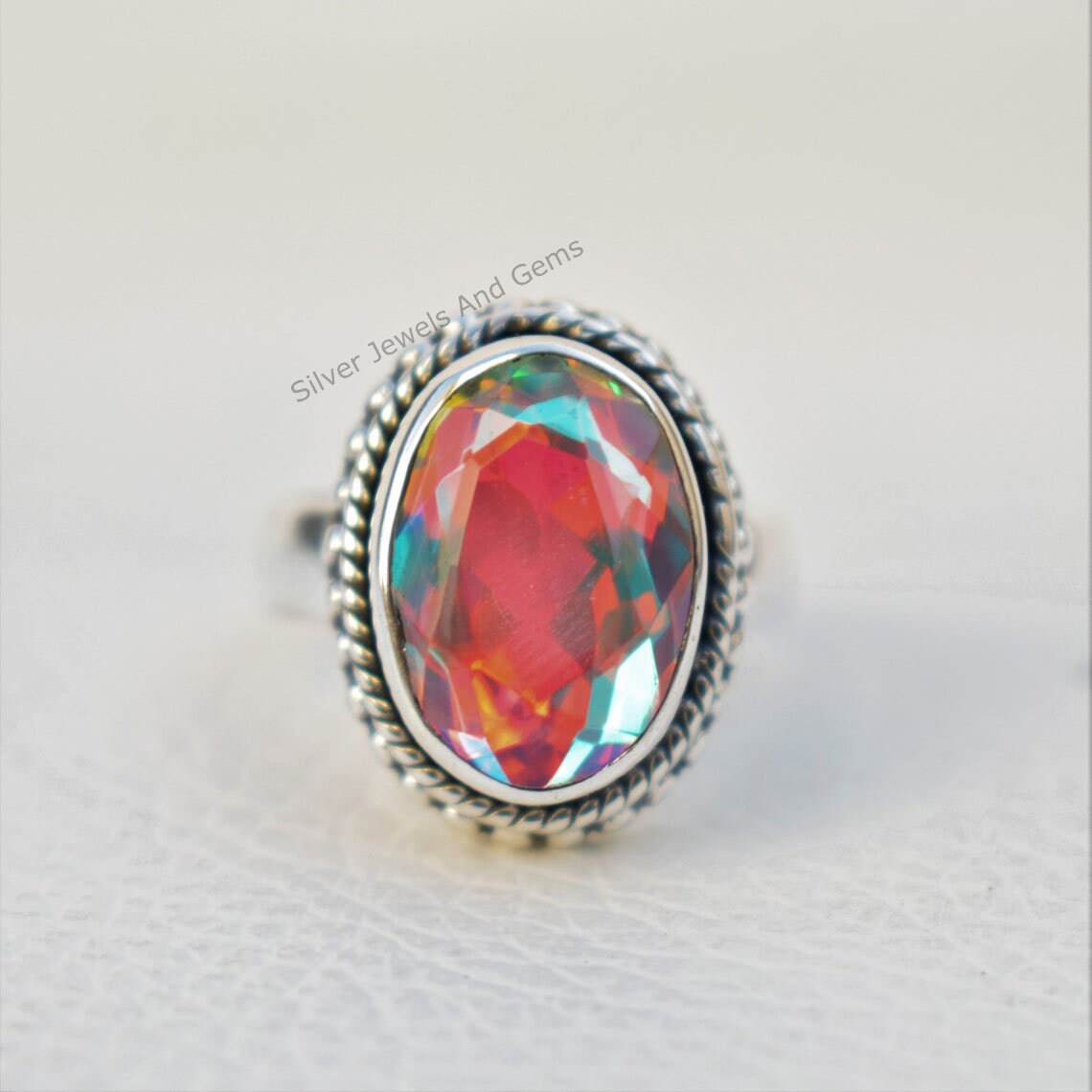 Angel Aura Quartz Ring-handmade Silver Ring-925 Sterling | Etsy