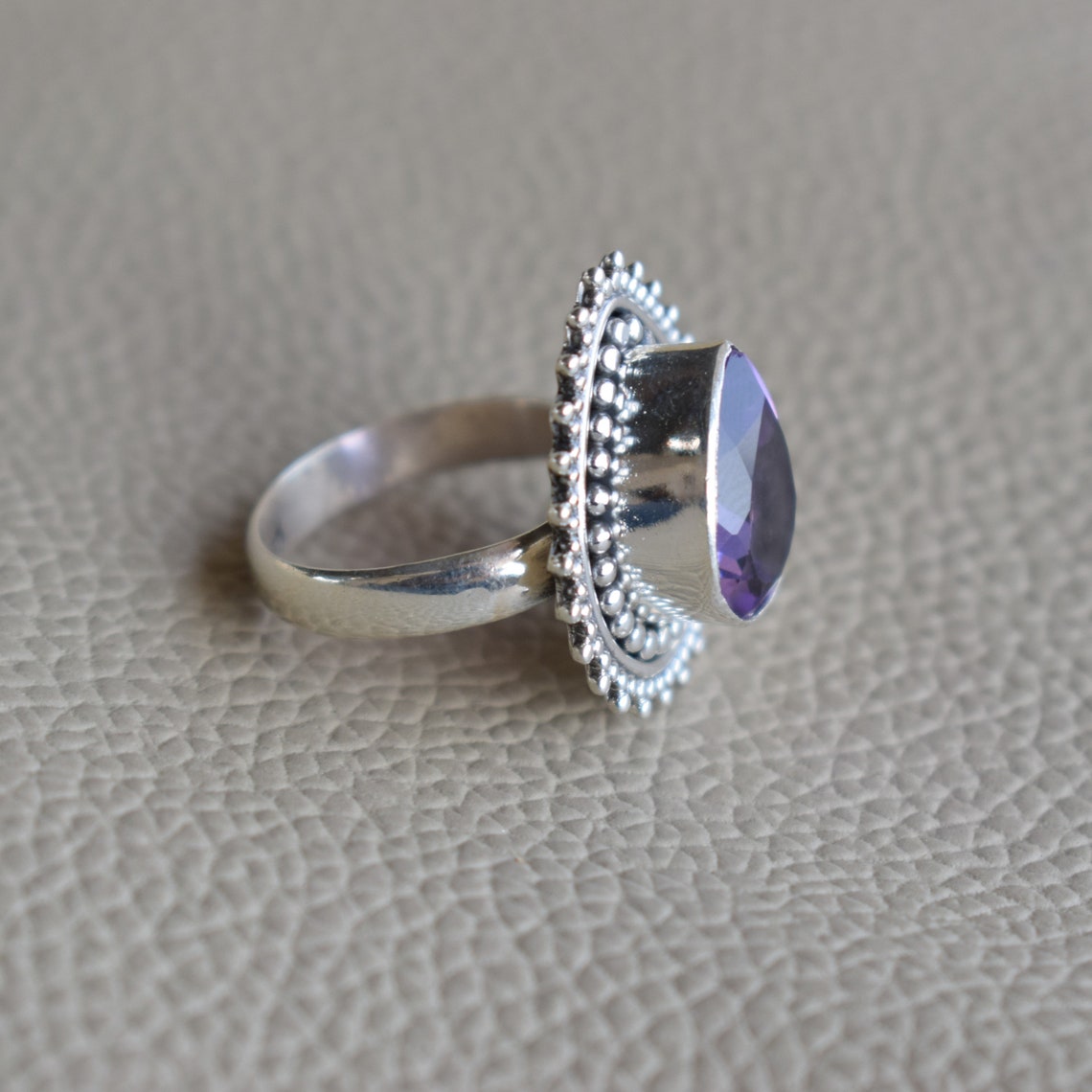Natural Amethyst Ring-Handmade Silver Ring-925 Sterling Silver | Etsy