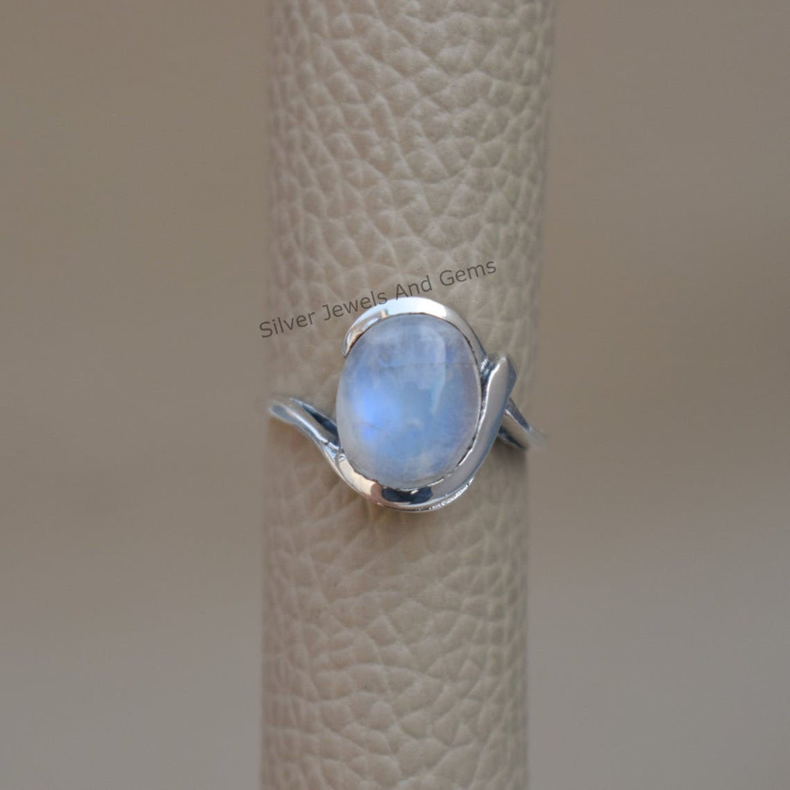 Natural Moonstone Ring-blue Fire Moonstone Ring-handmade - Etsy Canada