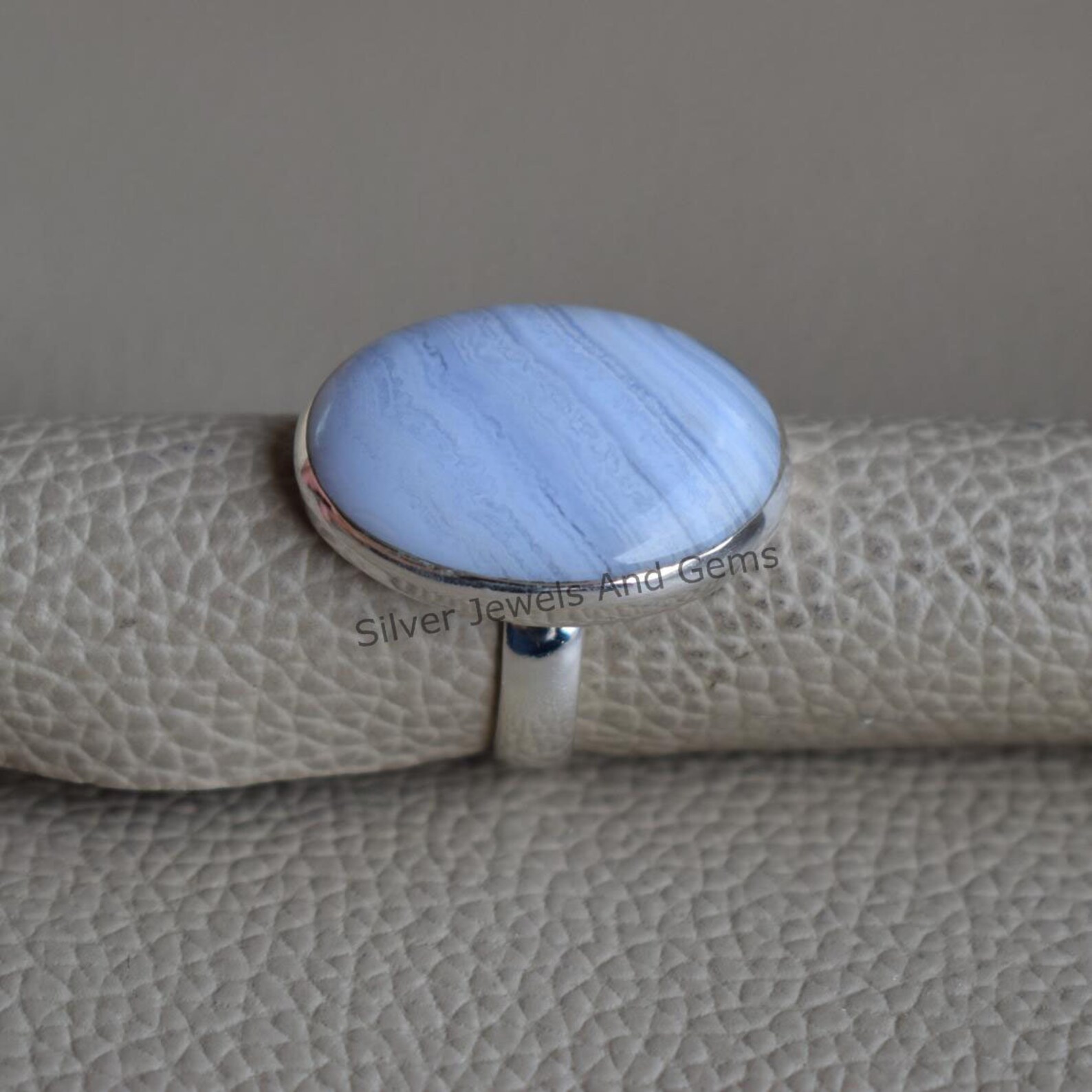 Natural Blue Lace Agate Ring-handmade Silver Ring-925 Sterling | Etsy