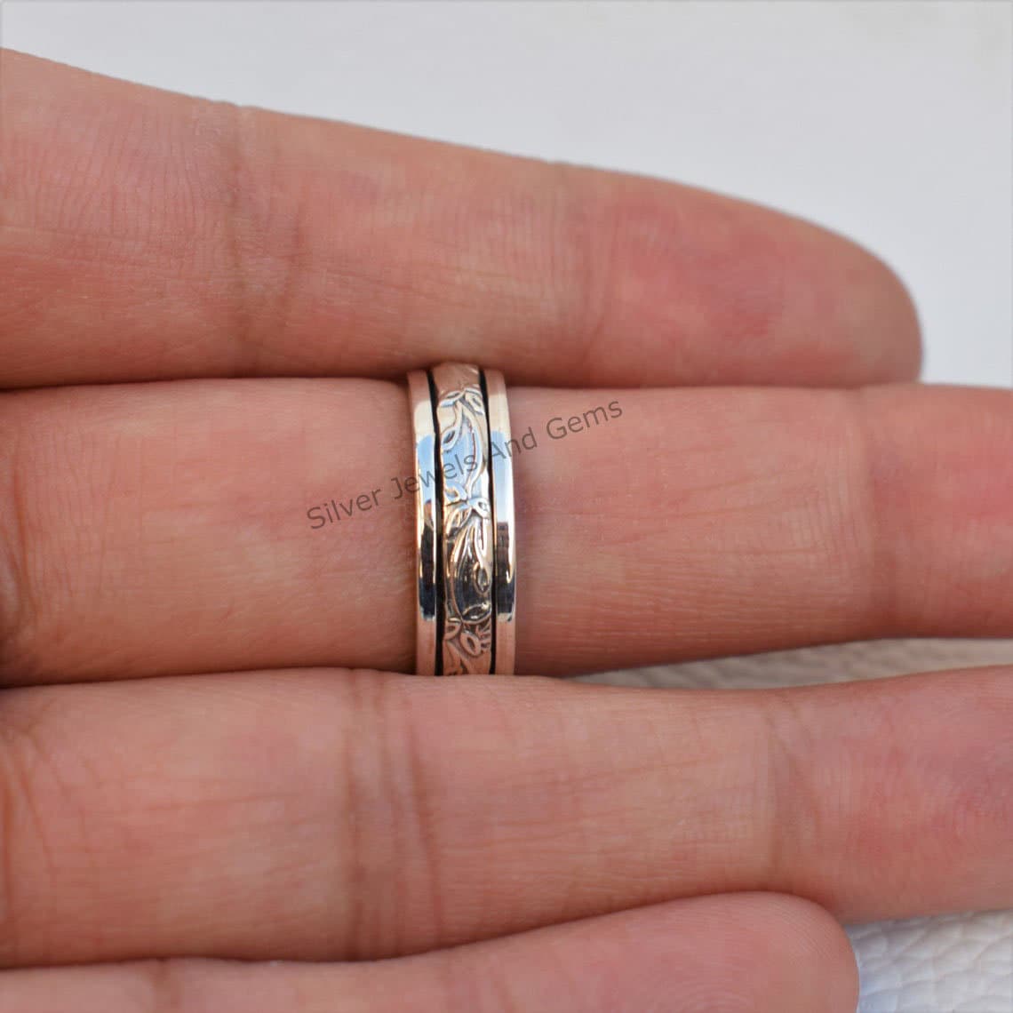 Spinner Ring-meditation Ring-flower Spinner Ring-handmade - Etsy