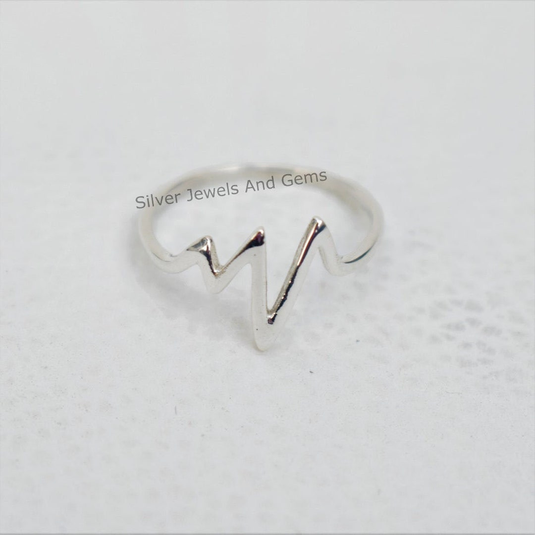 Heart Beat Ring, 925 Sterling Silver Ring, Handmade Ring, Silver ...