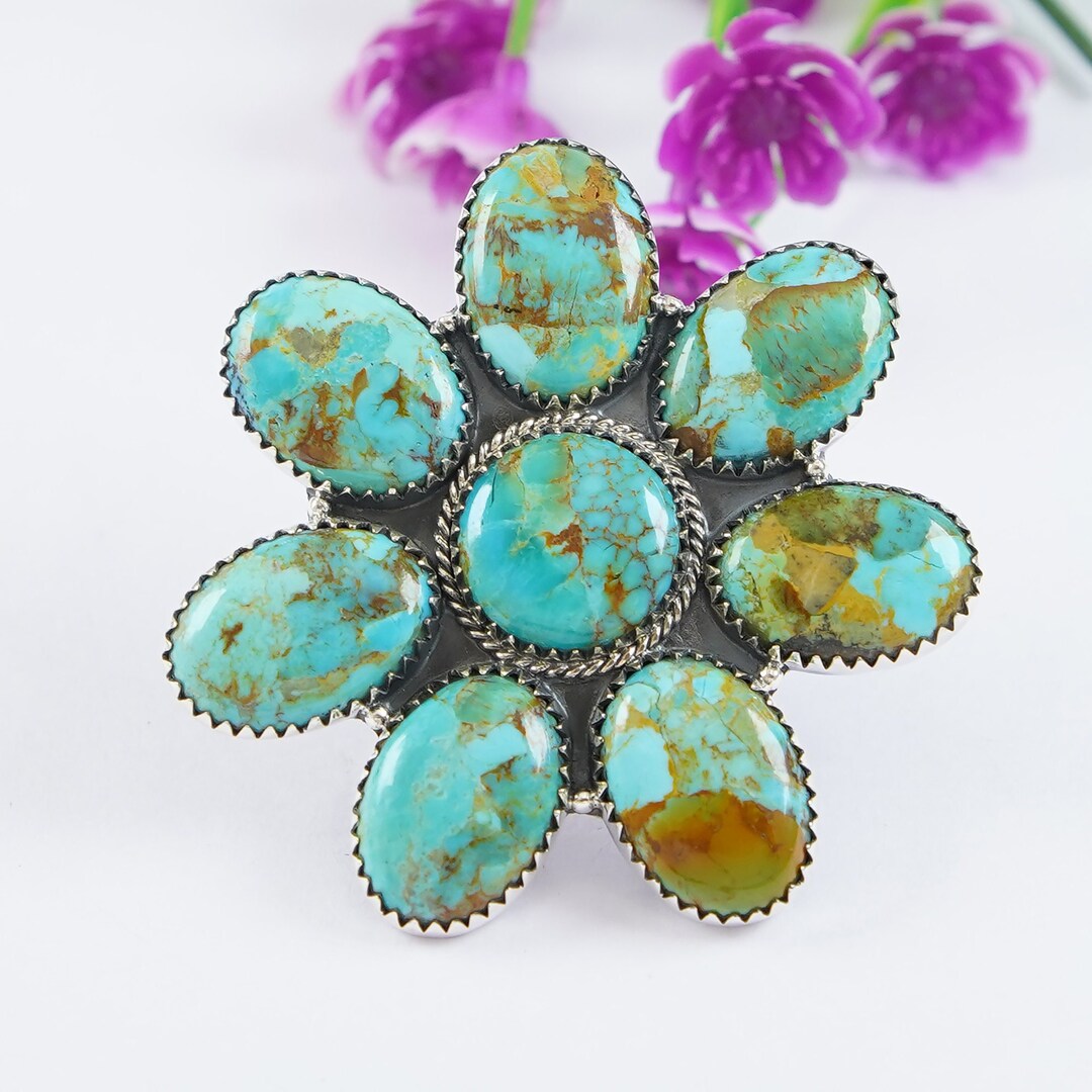 Turquoise Ring, Natural Arizona Turquoise Jewelry, Designer Ring, 925 Sterling Silver Ring ...