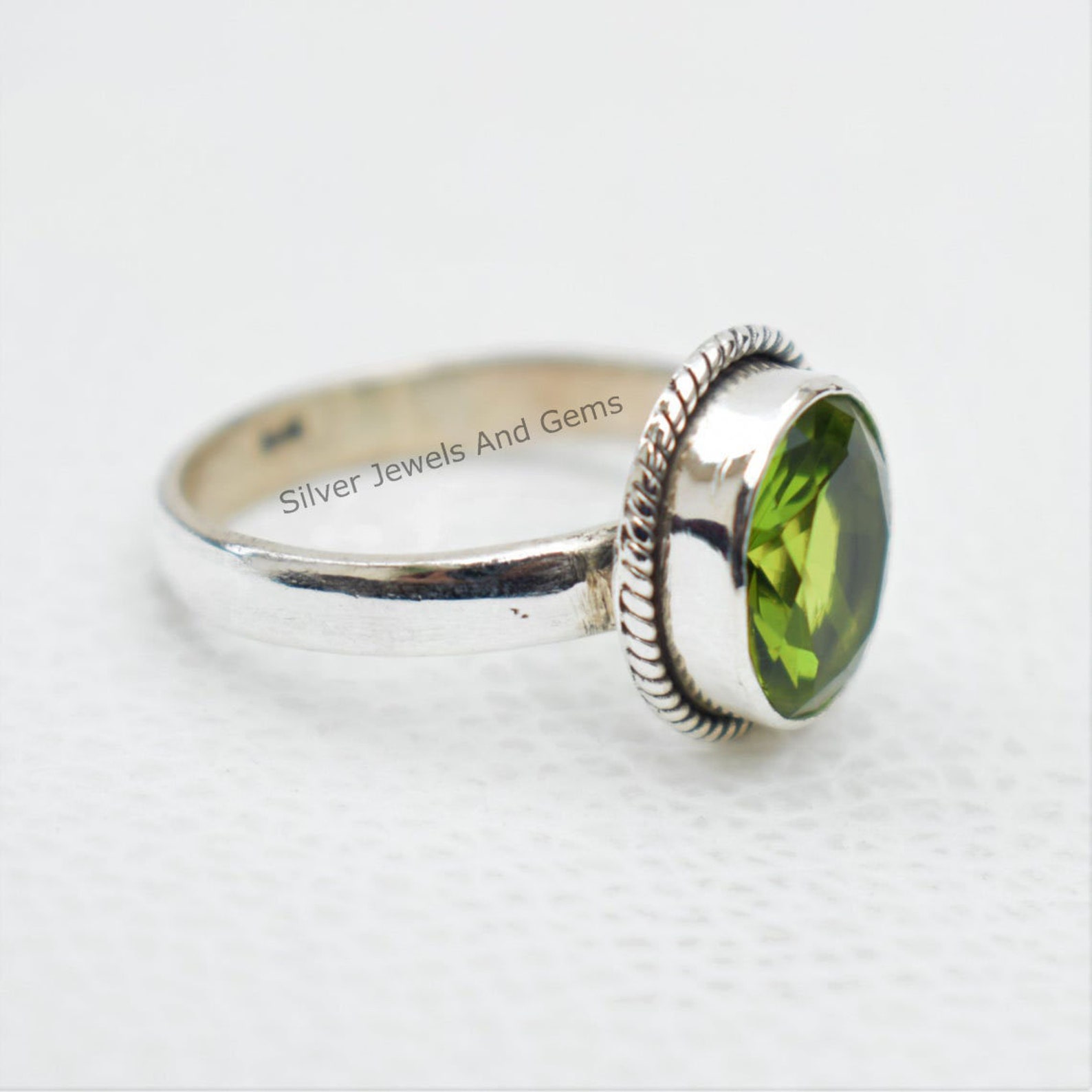 Natural Peridot Ring-handmade Silver Ring-925 Sterling Silver - Etsy