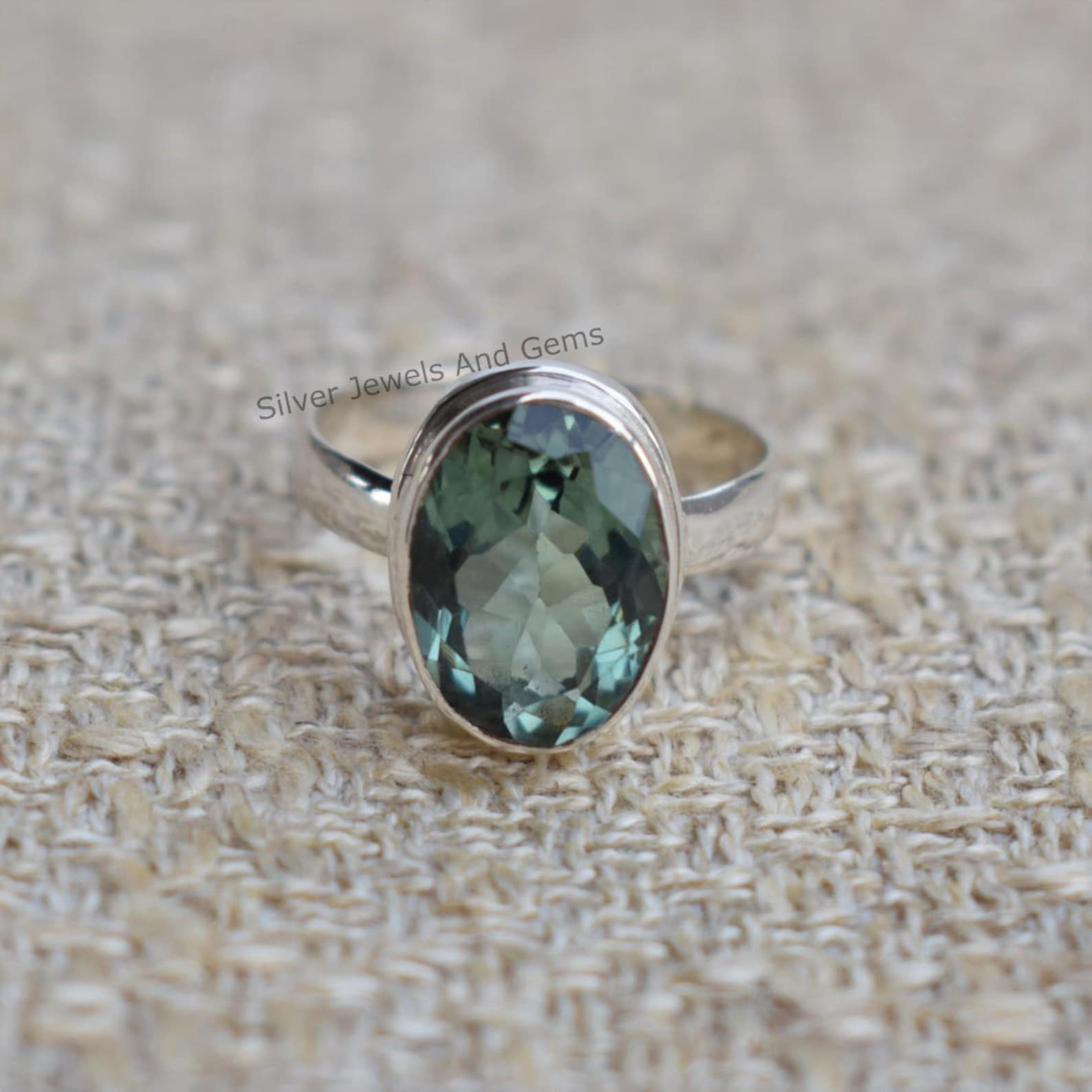 Green Quartz Ring Handmade Quartz Ring Green Gemstone Ring - Etsy