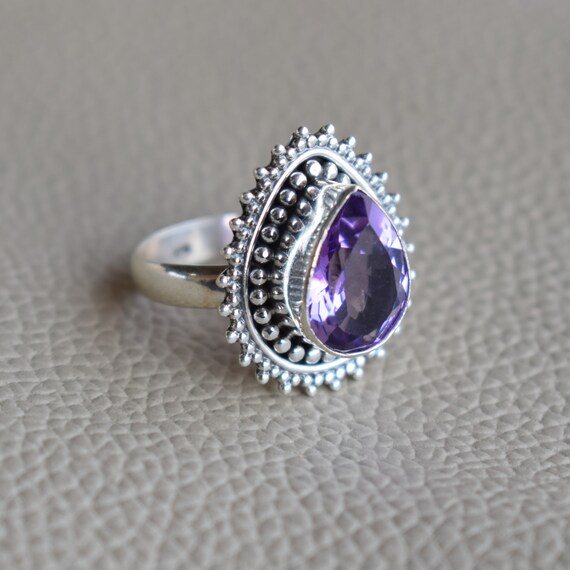 Natural Amethyst Ring-Handmade Silver Ring-925 Sterling Silver | Etsy