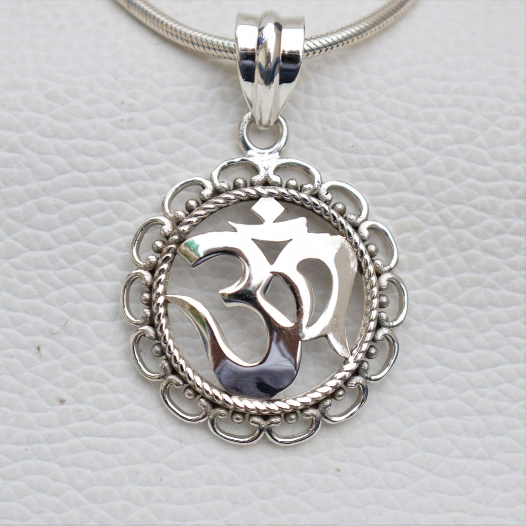 Sterling Silver Om Pendant, Handmade Pendant, 925 Sterling Silver ...