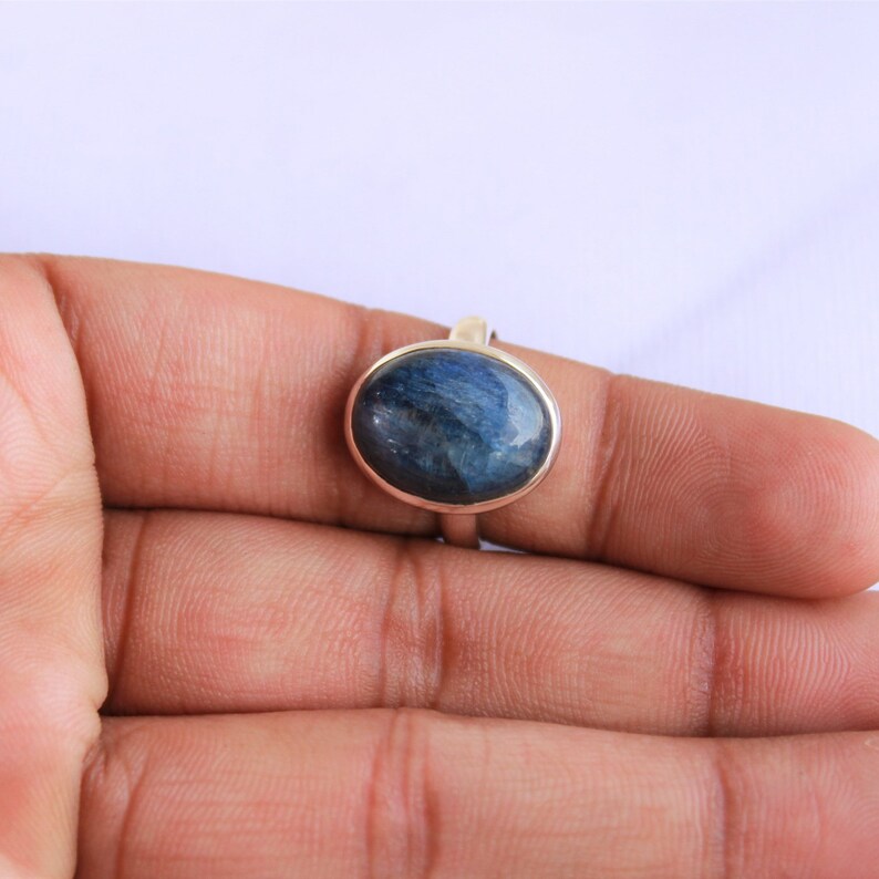 Natural Kyanite Ring-Handmade Silver Ring-925 Sterling Silver | Etsy