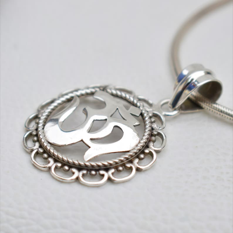 Sterling Silver Om Pendant, Handmade Pendant, 925 Sterling Silver ...