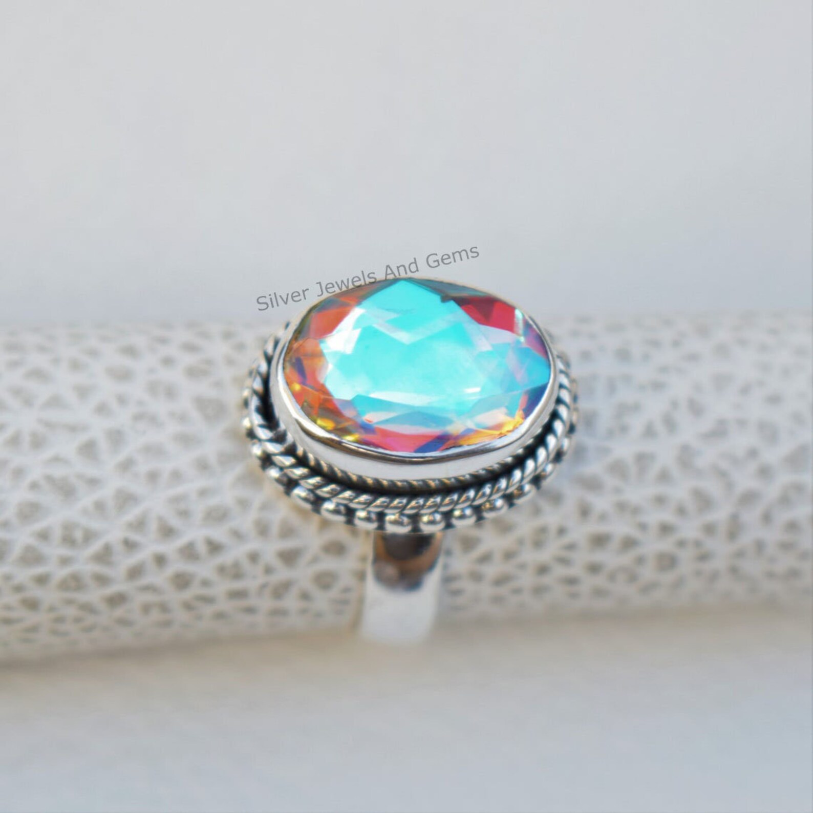 Angel Aura Quartz Ring-handmade Silver Ring-925 Sterling | Etsy