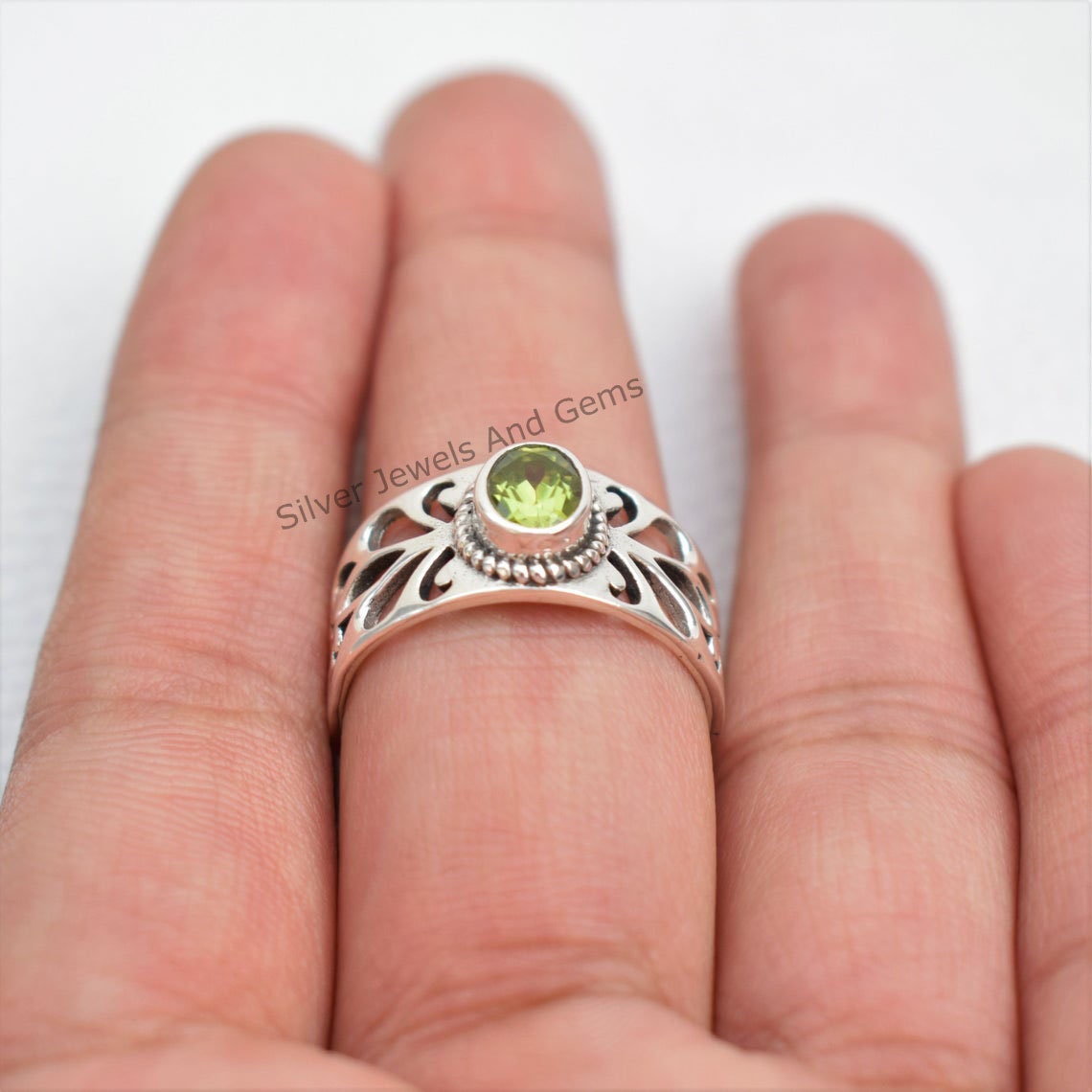 Natural Peridot Ring-handmade Silver Ring-925 Sterling Silver - Etsy
