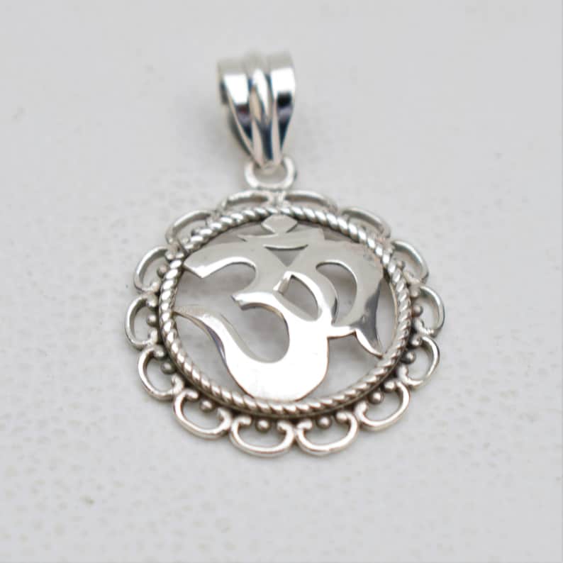 Sterling Silver Om Pendant, Handmade Pendant, 925 Sterling Silver ...
