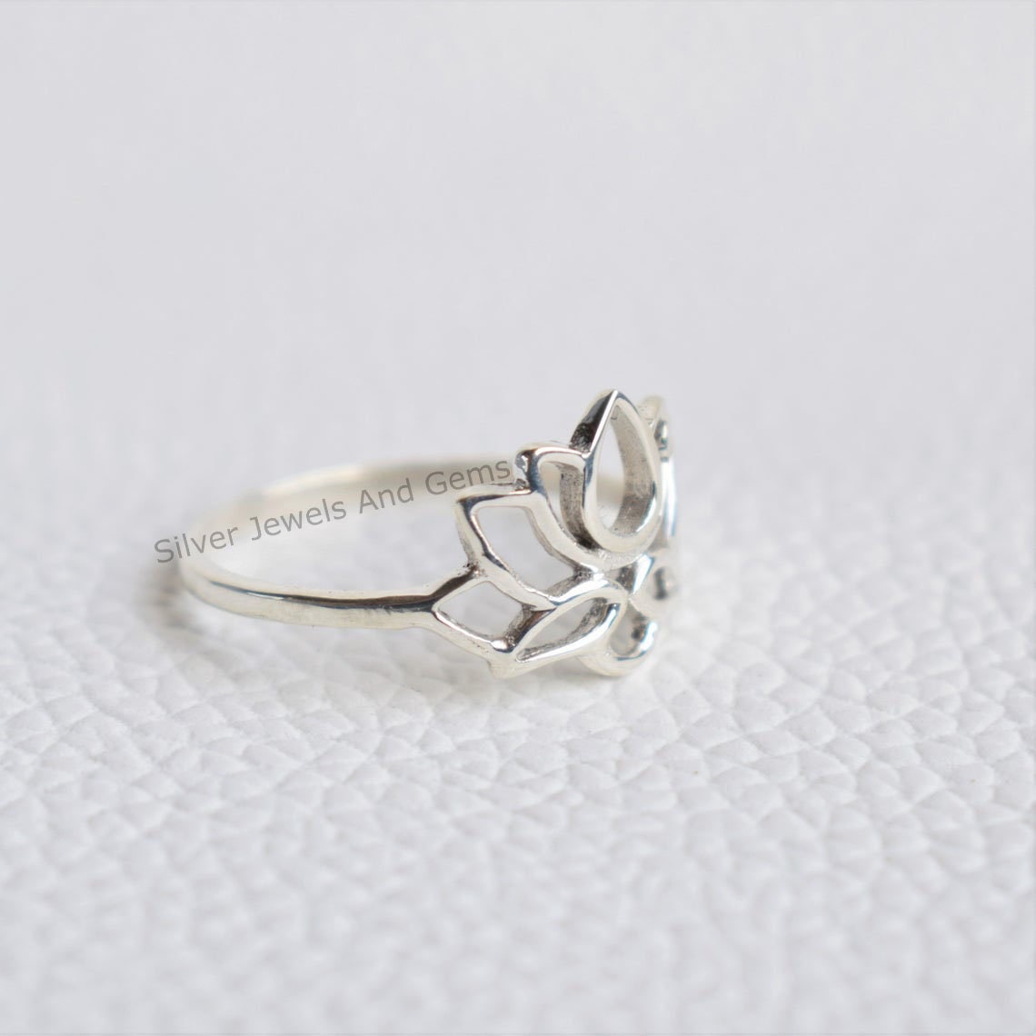 Sterling Silver Lotus Ring-handmade Silver Ring-925 Sterling - Etsy