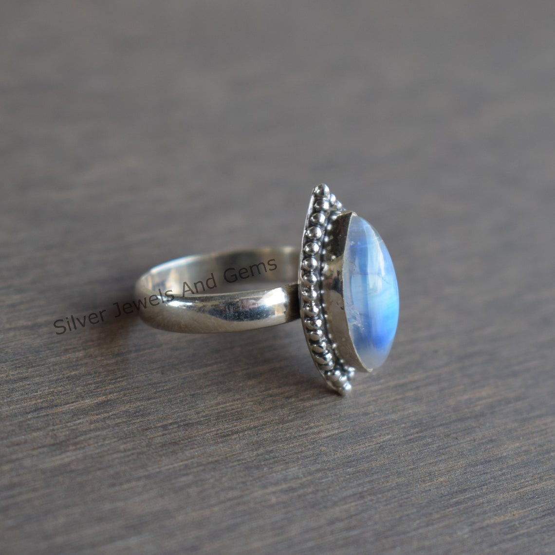 Moonstone Ring Handmade Ring for Her 925 Sterling Silver - Etsy