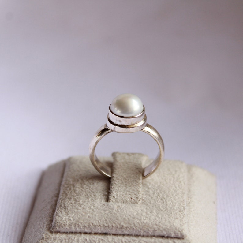 Natural Pearl Ring-Handmade Silver Ring-925 Sterling Silver | Etsy