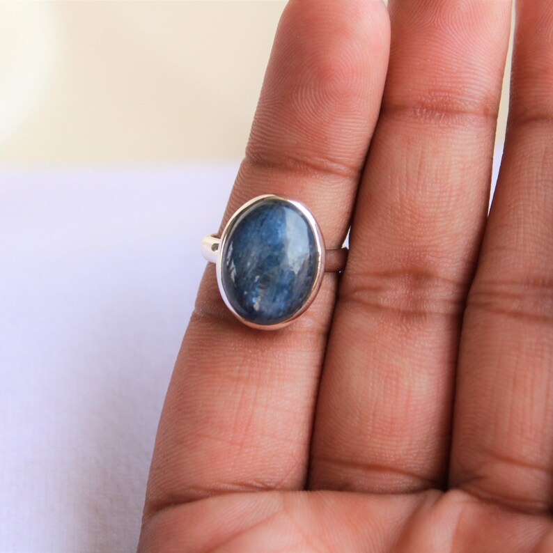 Natural Kyanite Ring-Handmade Silver Ring-925 Sterling Silver | Etsy