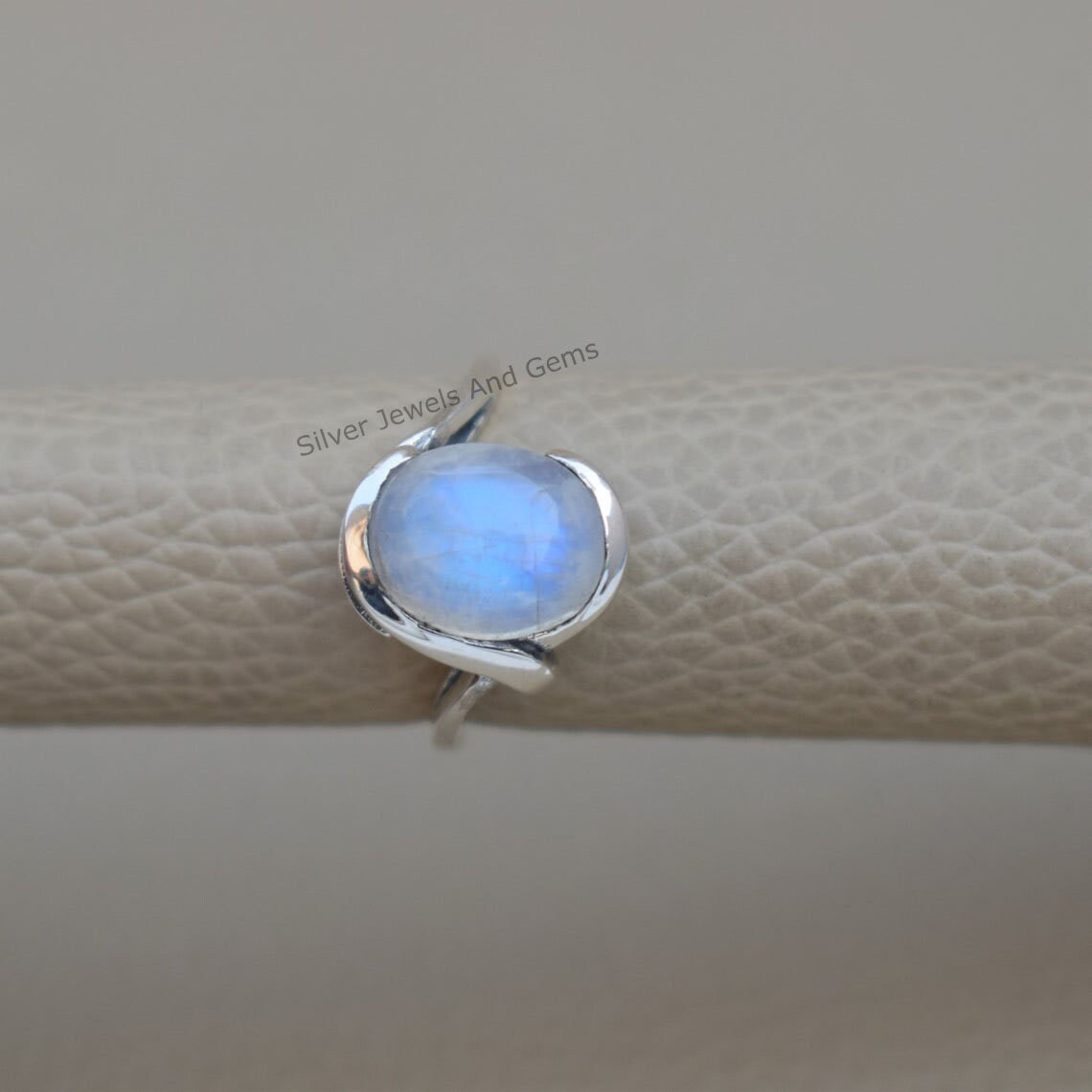 Natural Moonstone Ring-blue Fire Moonstone Ring-handmade - Etsy Canada