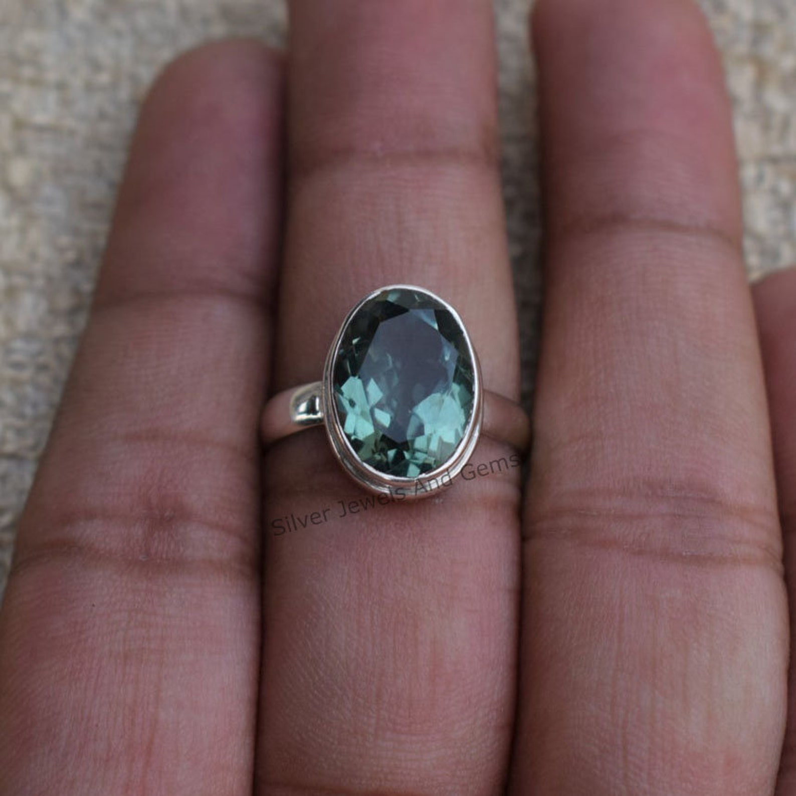 Green Quartz Ring Handmade Quartz Ring Green Gemstone Ring - Etsy