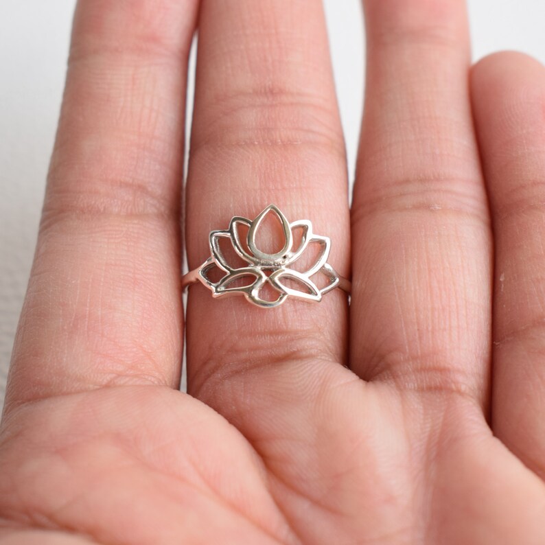 Sterling Silver Lotus Ring-Handmade Silver Ring-925 Sterling | Etsy