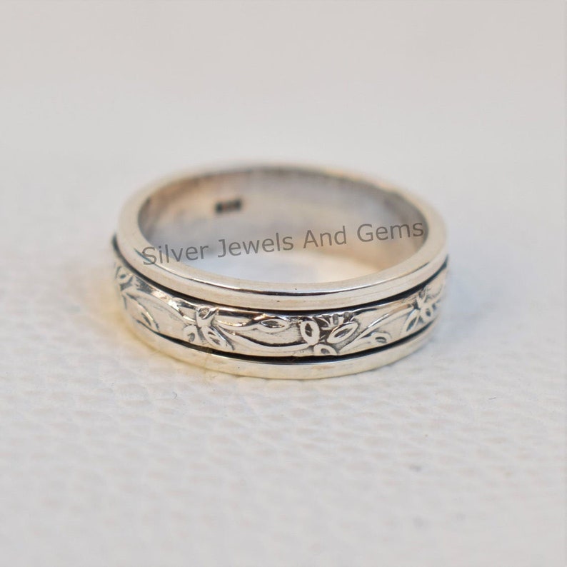 Spinner Ring-meditation Ring-flower Spinner Ring-handmade - Etsy