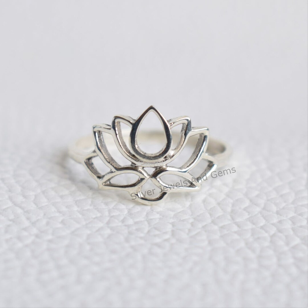Sterling Silver Lotus Ring-handmade Silver Ring-925 Sterling Silver ...
